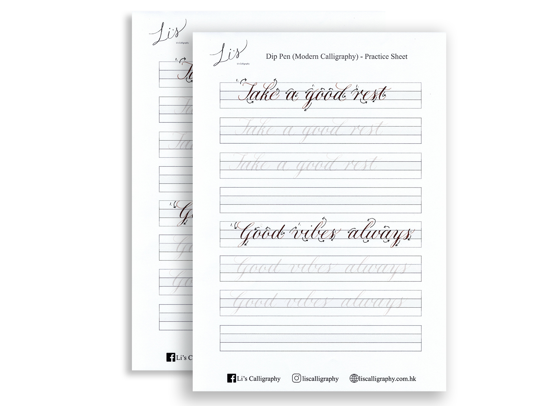 FREE PDF Practice Sheet- Dip Pen (1) – Li's Calligraphy